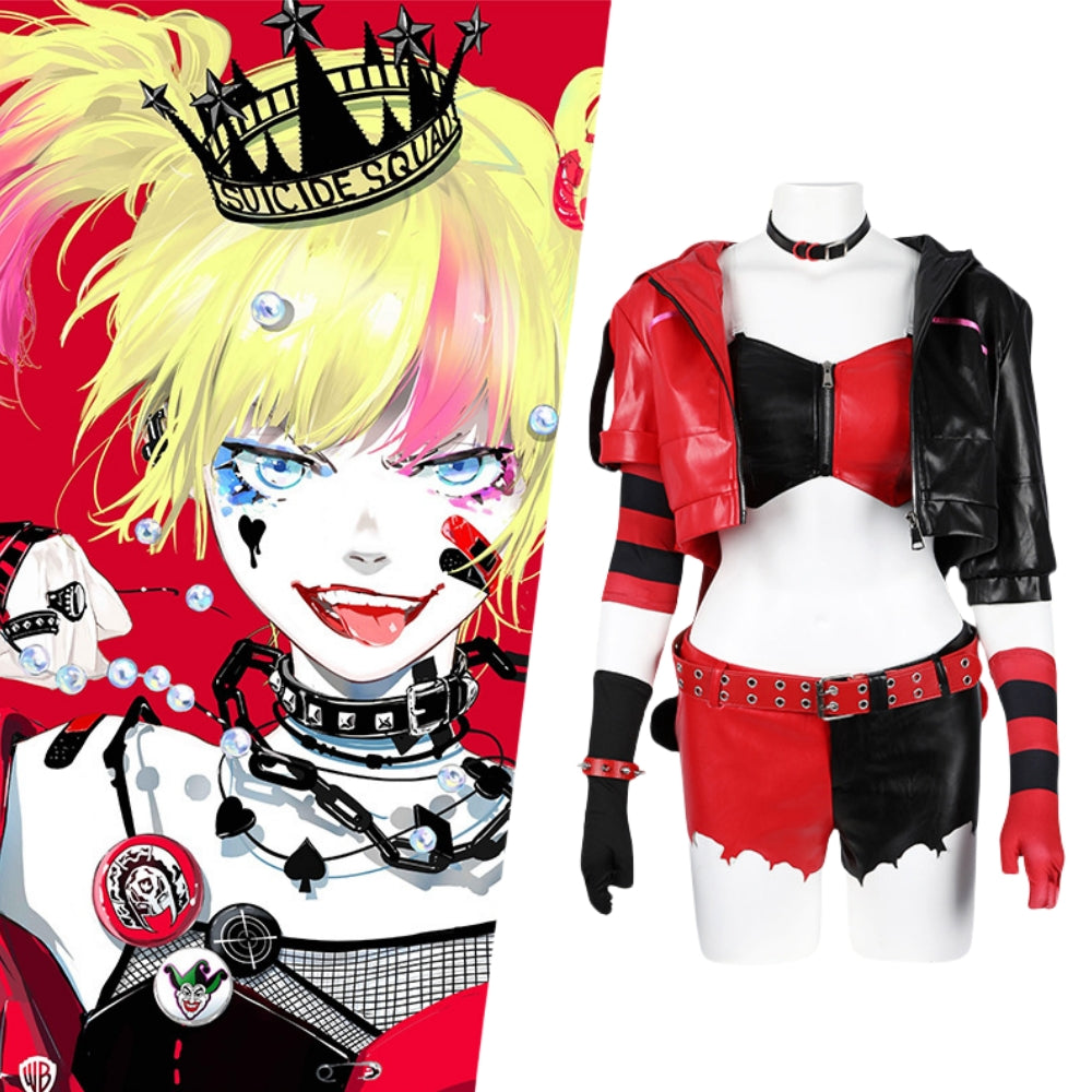 Suicide Squad ISEKAI Harley Quinn Costume Wig Outfit Halloween