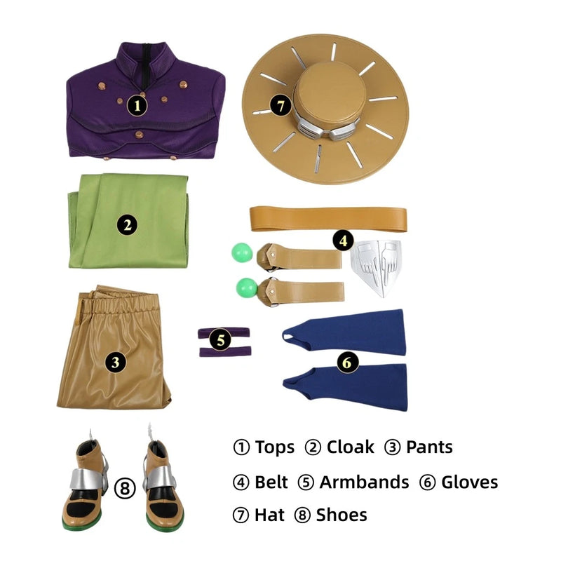 Julius Caesar Zeppeli Costume - JoJo's Bizarre Adventure Full Set Repl